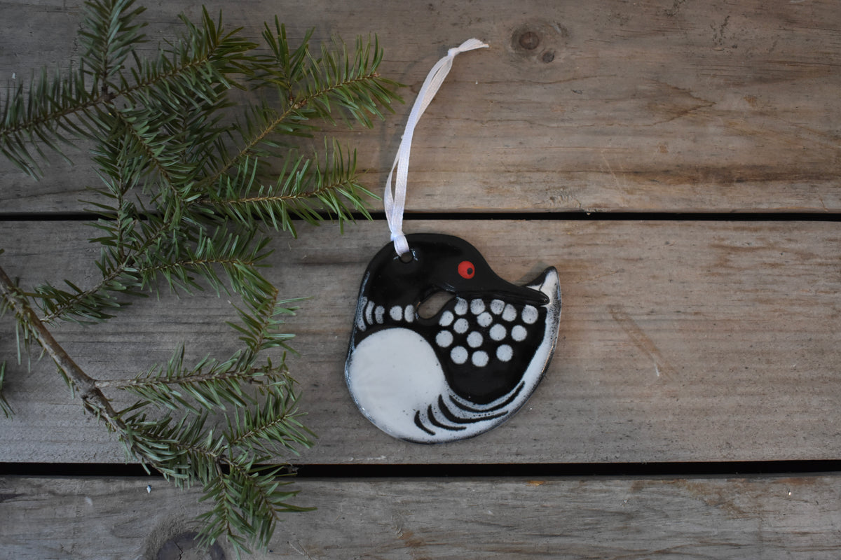 Loon Round Ornament – Wayne Village Pottery